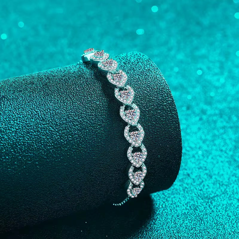 1 Carat Diamond Moissanite Bracelet Silver B00012 – MOONAK Official